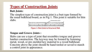 construction joints in architecture - construction | PPTX