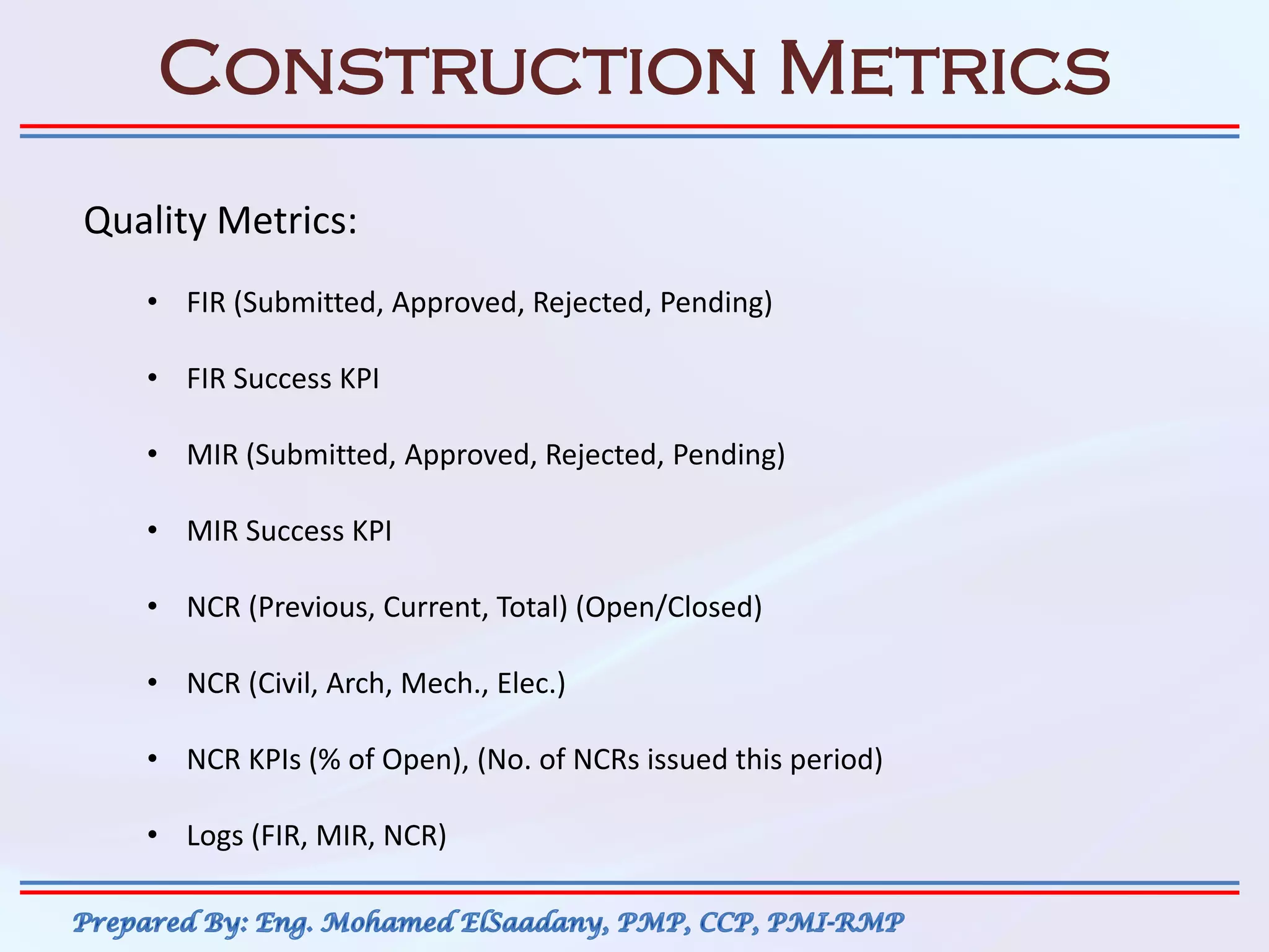 Construction KPIs & Dashboards | PDF