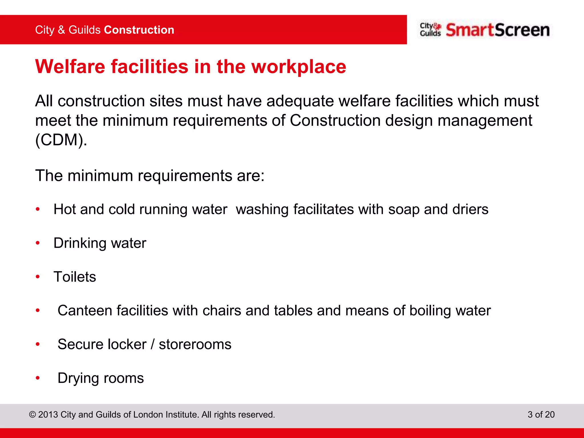 201 Health, safety and welfare in construction | PPTX