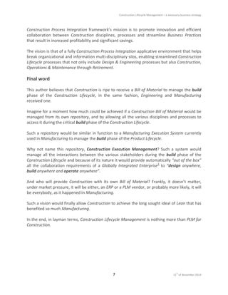 Whitepaper: "Construction Lifecycle Management – a necessary business ...