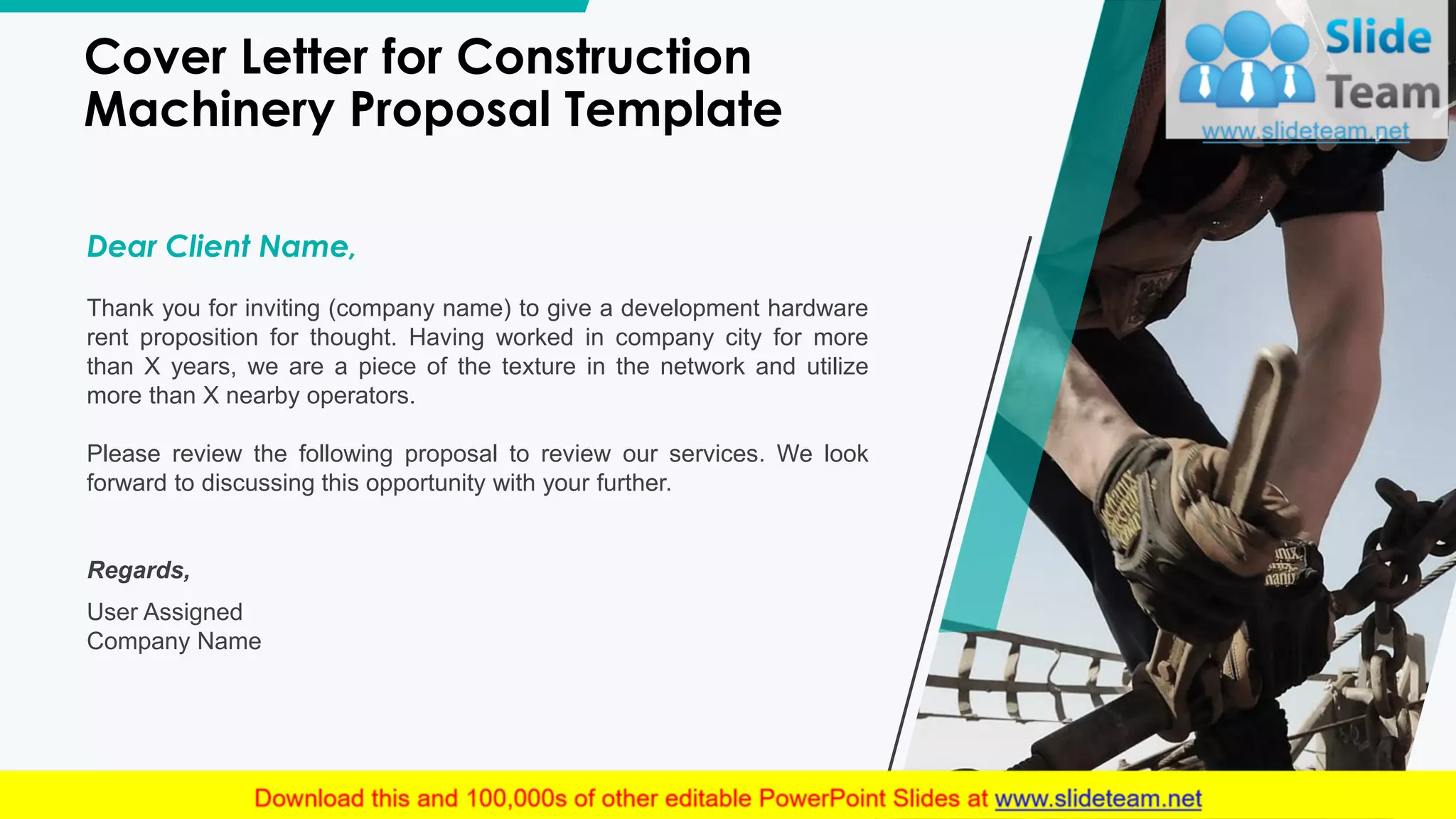Construction Machinery Proposal Template PowerPoint Presentation Slides | PDF