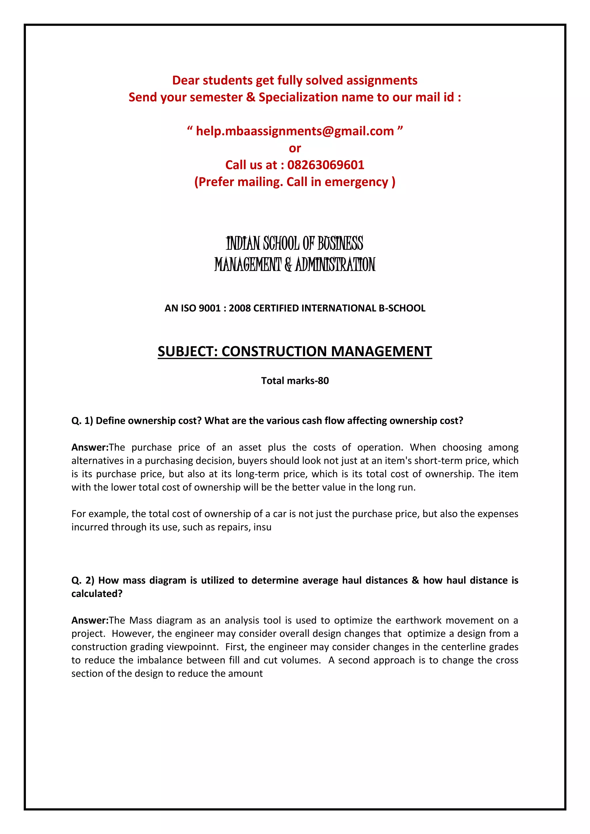 Construction management | PDF