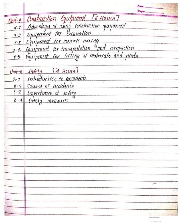 Construction Management Class Note with Syllabus.pdf | Mental Health | Diseases and Conditions