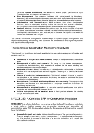 NYGGS 360: A Complete ERP for Construction Innovation | PDF
