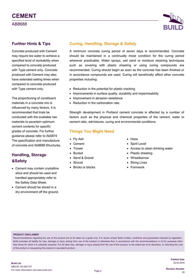 Construction Material Datasheet Template | PDF