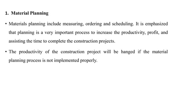 Construction Material Management | PPTX | Civil Engineering Industry ...