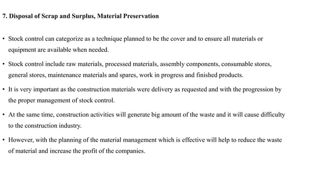 Construction Material Management | PPTX | Civil Engineering Industry ...