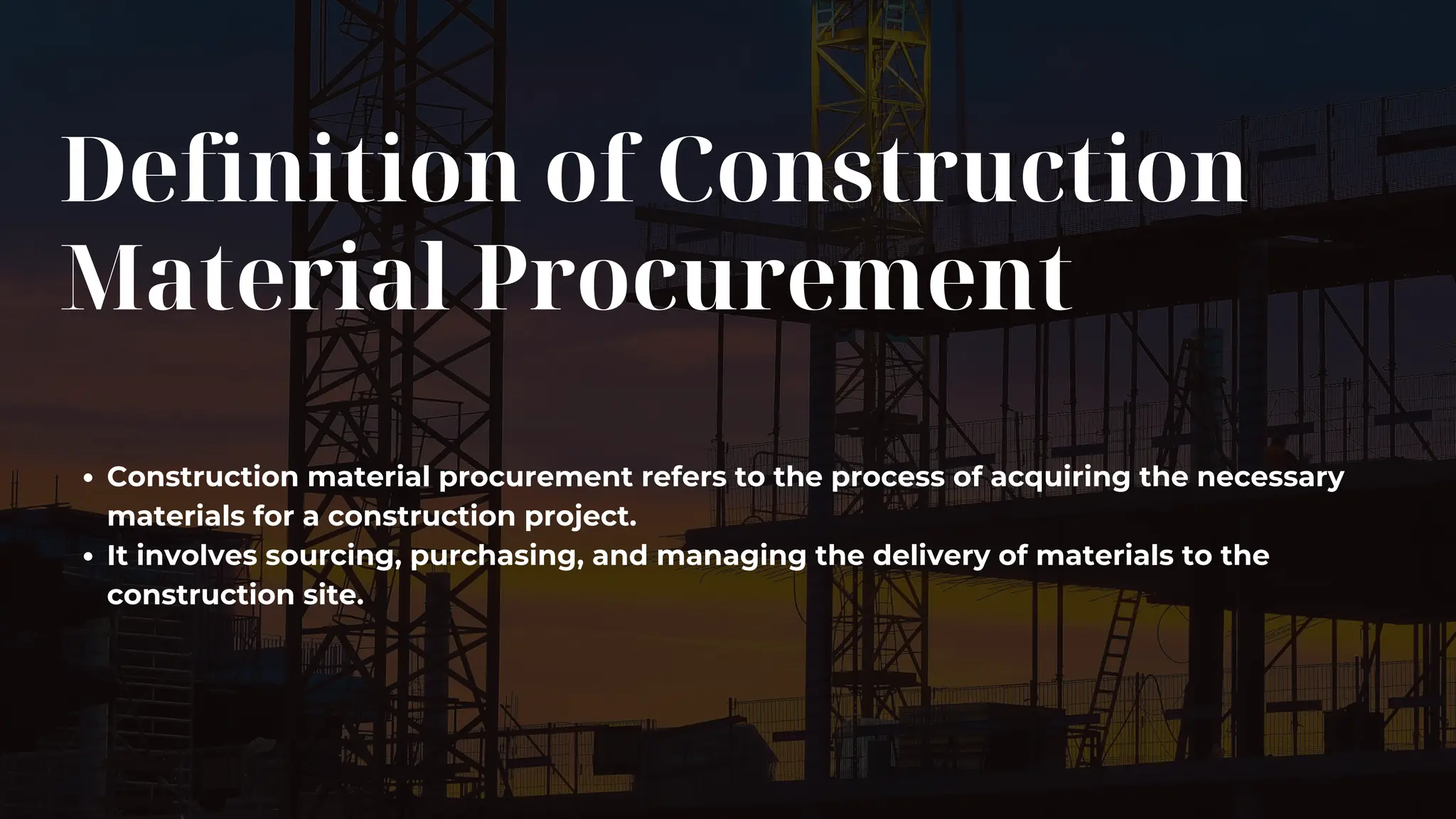 construction material procurement in India | PPT