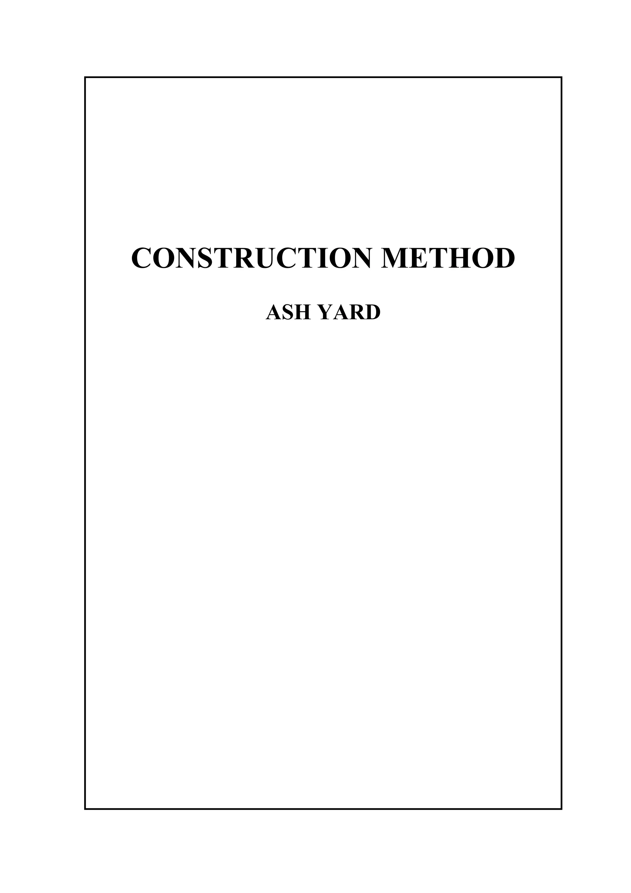 Construction methode ash yard | PDF