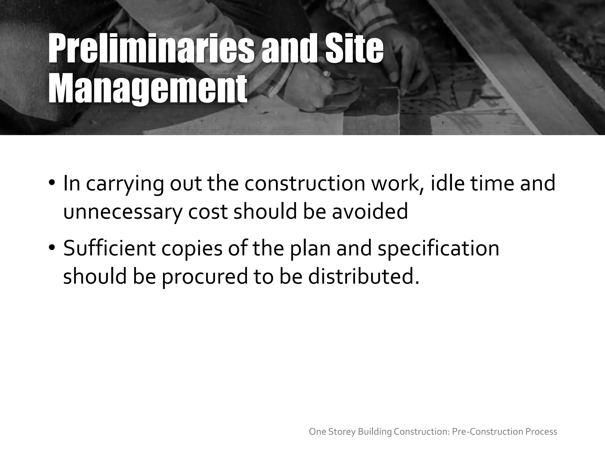 One Storey Building Construction (Pre-Construction Process) | PPTX