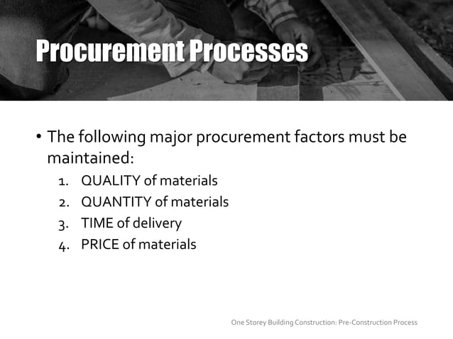 One Storey Building Construction (Pre-Construction Process) | PPTX ...