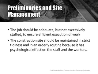 One Storey Building Construction (Pre-Construction Process) | PPTX