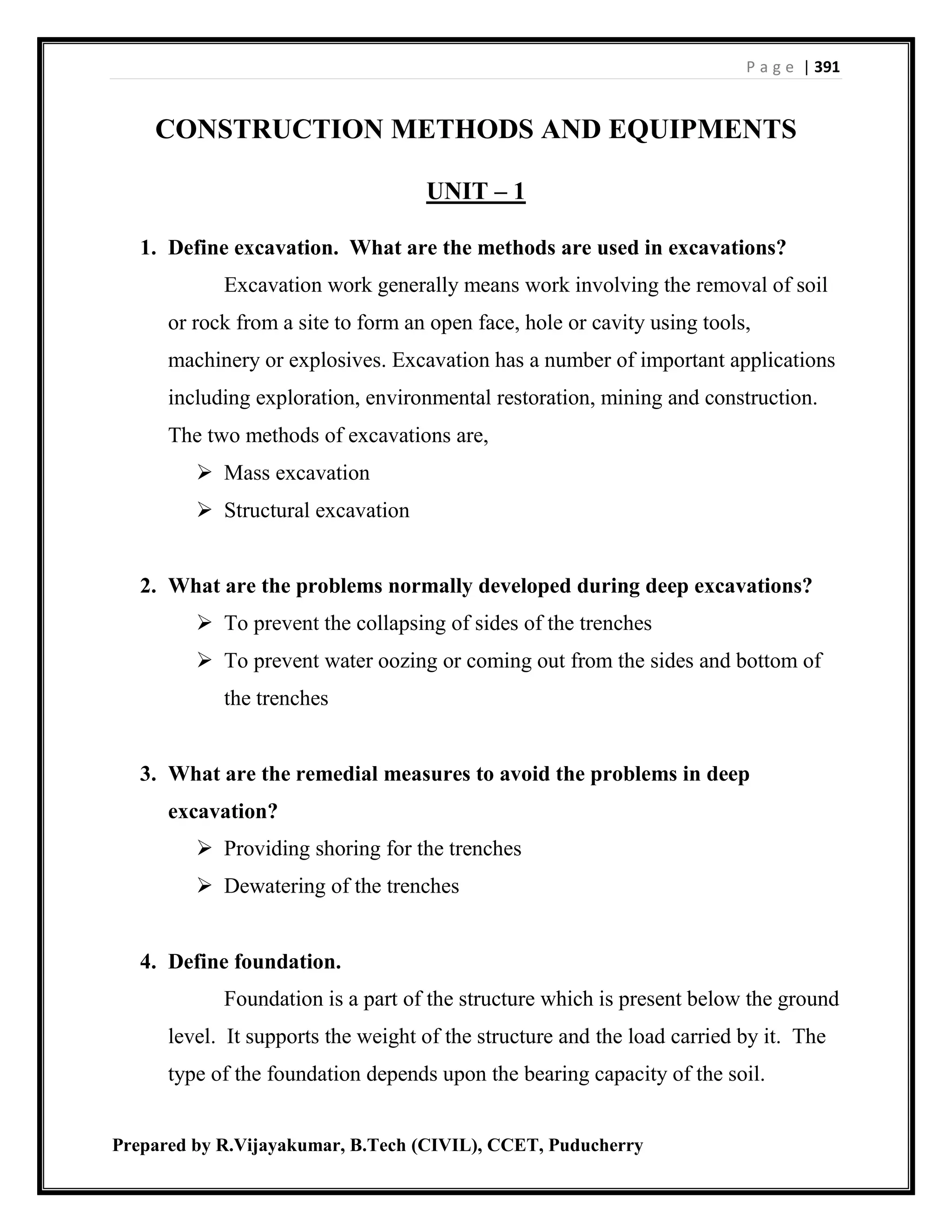 Construction methods and equipments | PDF