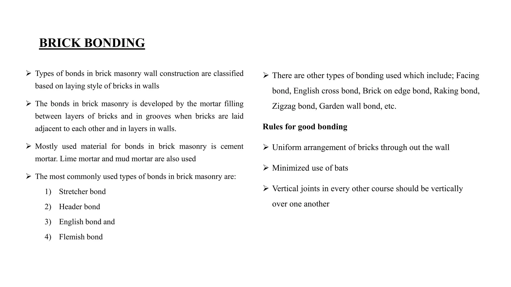 CONSTRUCTION and types of bonding MODULE final.pptx