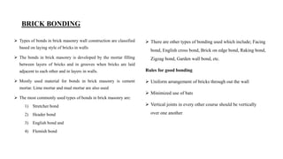 CONSTRUCTION and types of bonding MODULE final.pptx | Civil Engineering ...