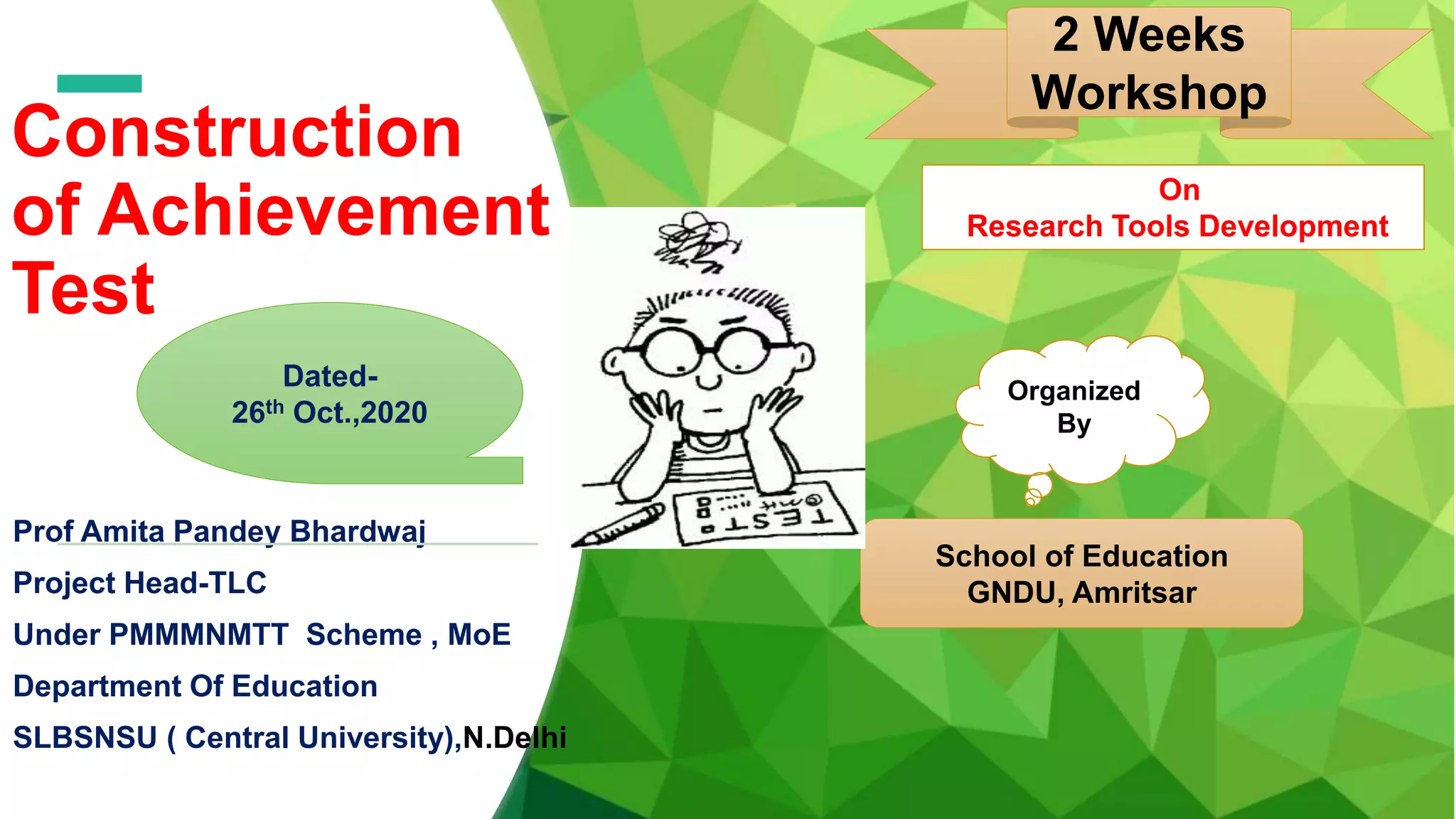 Construction of Achievement Test | PPTX