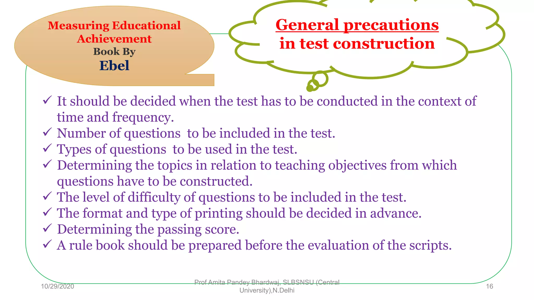 Construction of Achievement Test | PPTX
