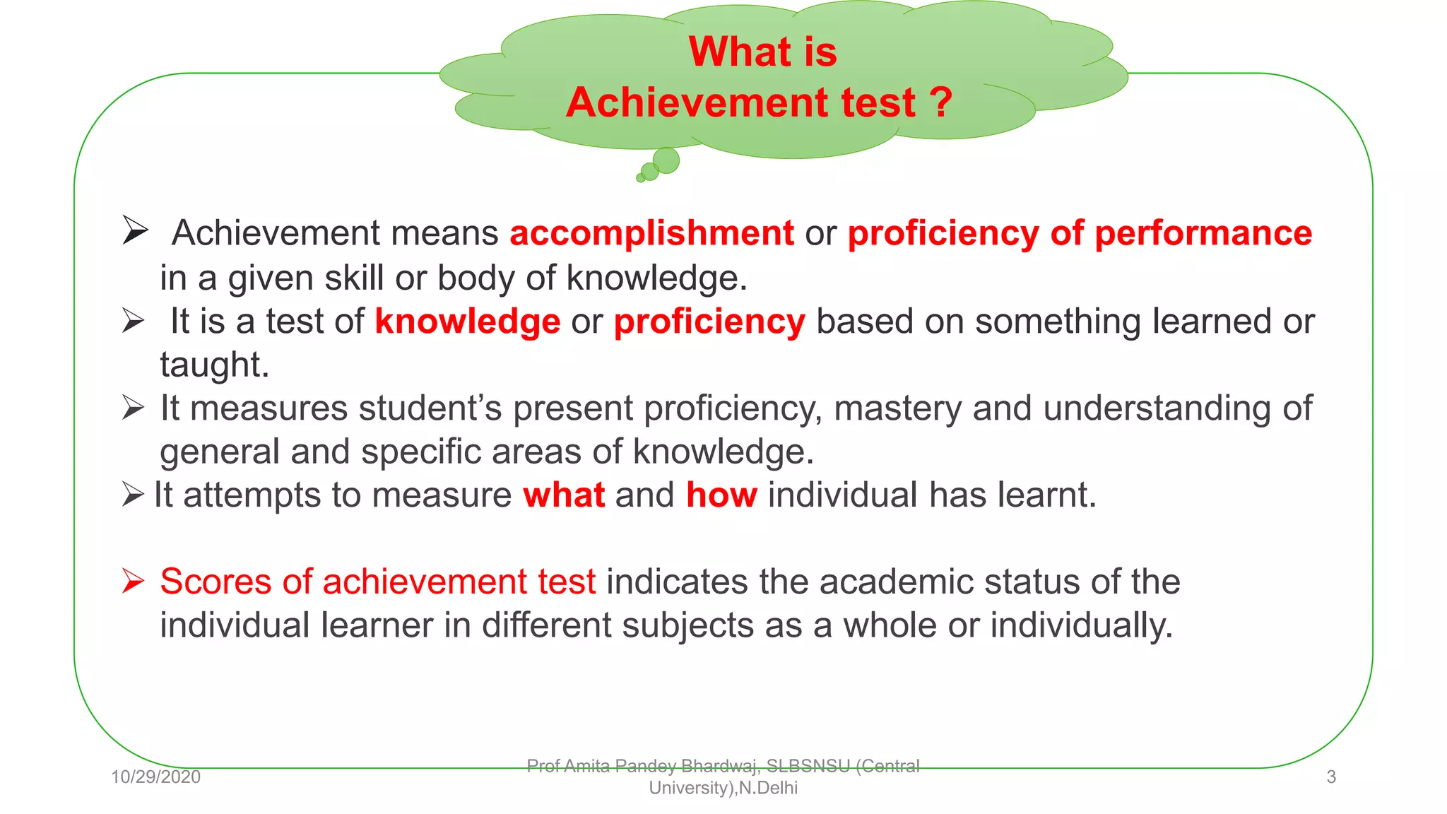 Construction of Achievement Test | PPTX