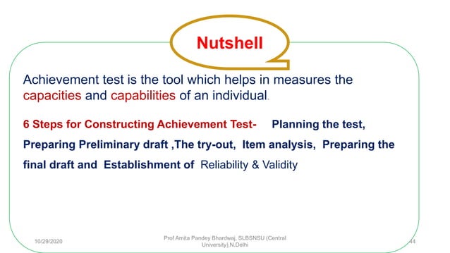 Construction of Achievement Test | PPTX | Standardized Testing ...