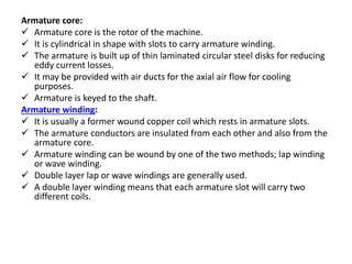Construction of a dc machine | PPTX