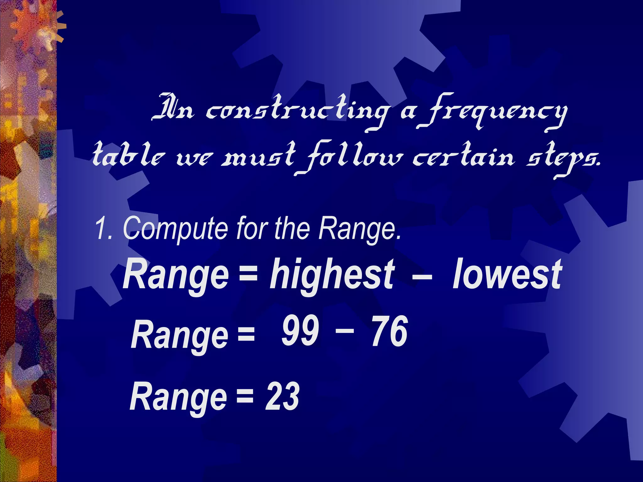 Construction of a frequency table | PPT