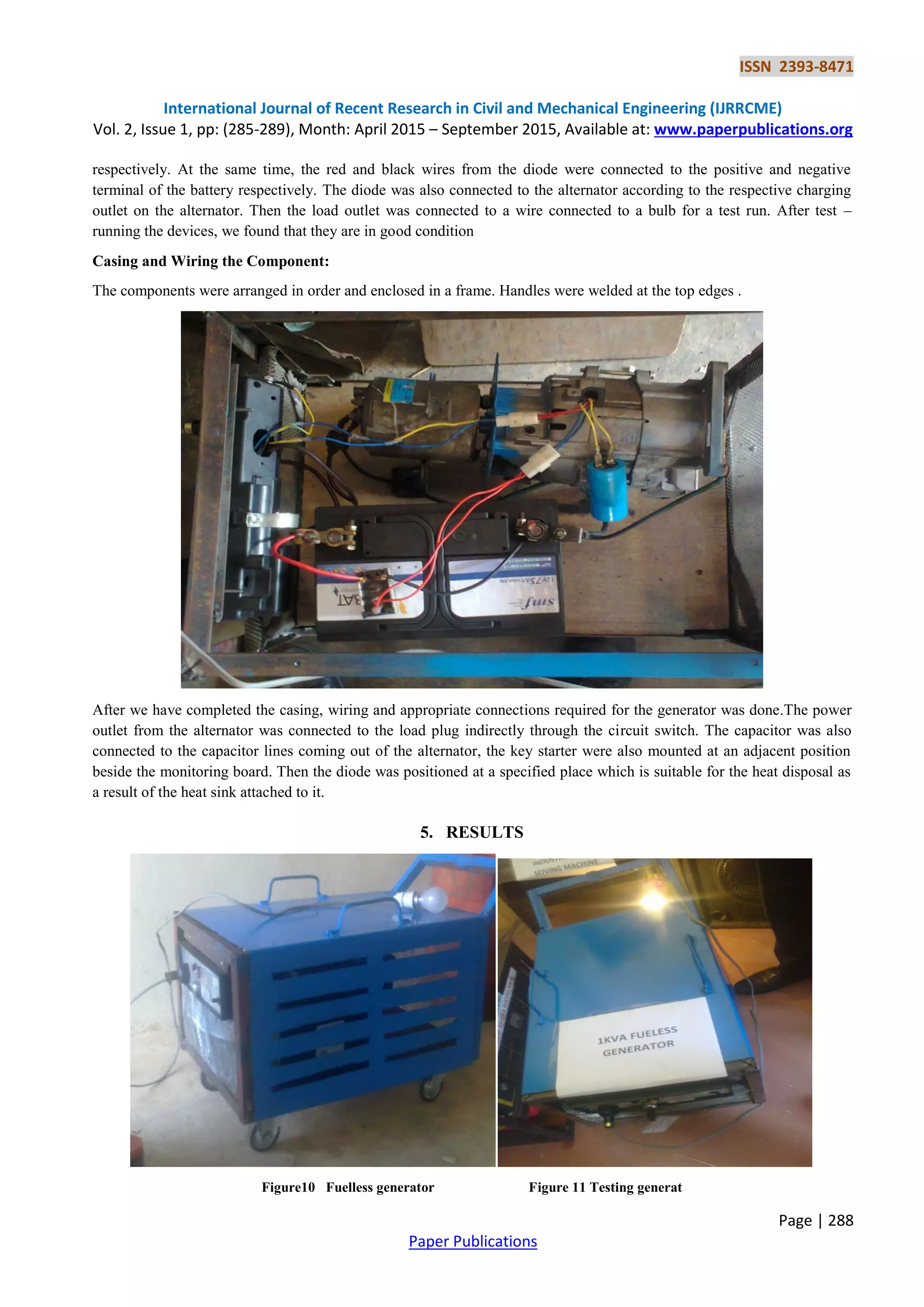 Construction of a Fuel less Generator | PDF