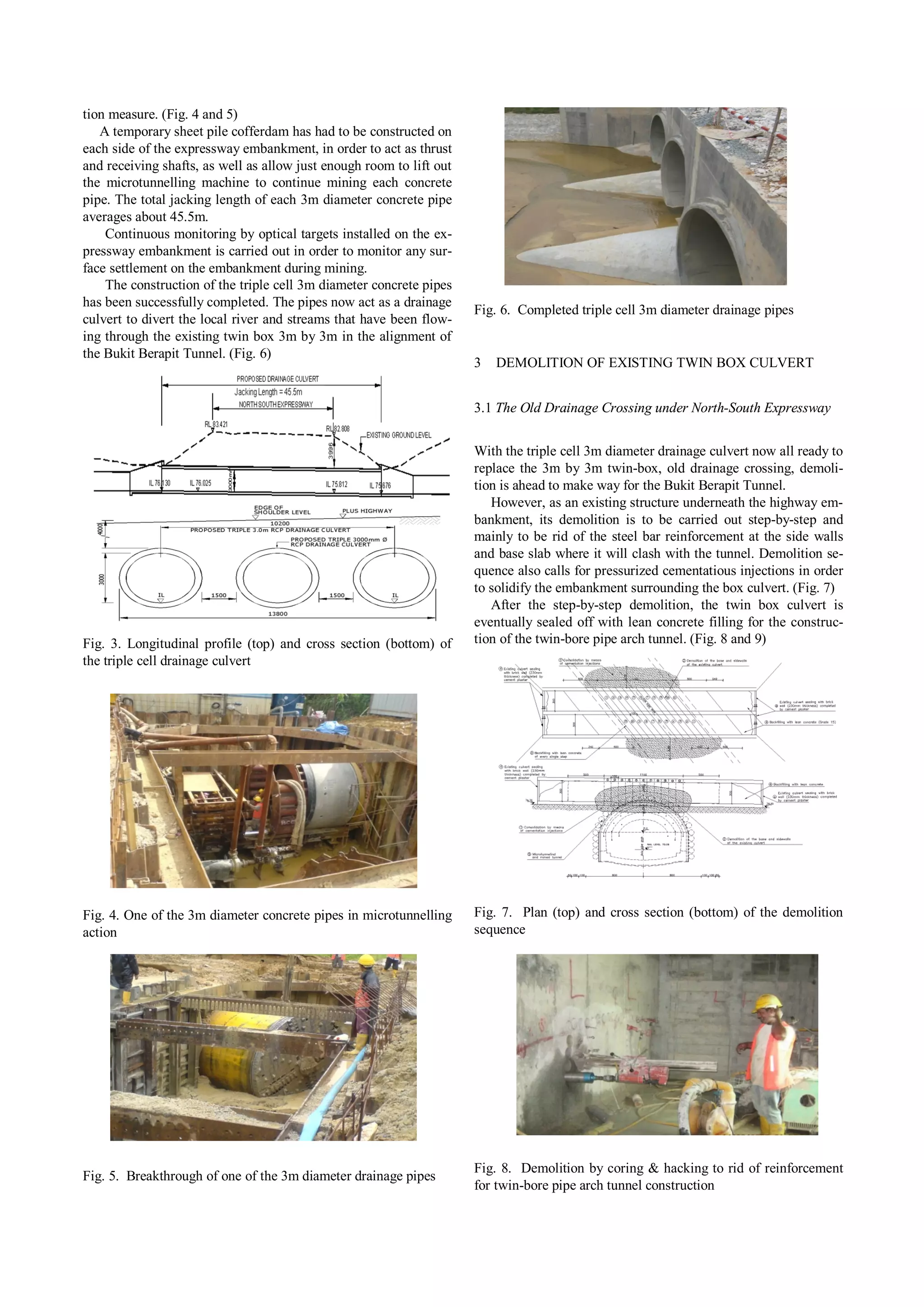 Construction of bukit berapit twin bore pipe arch tunnel | PDF