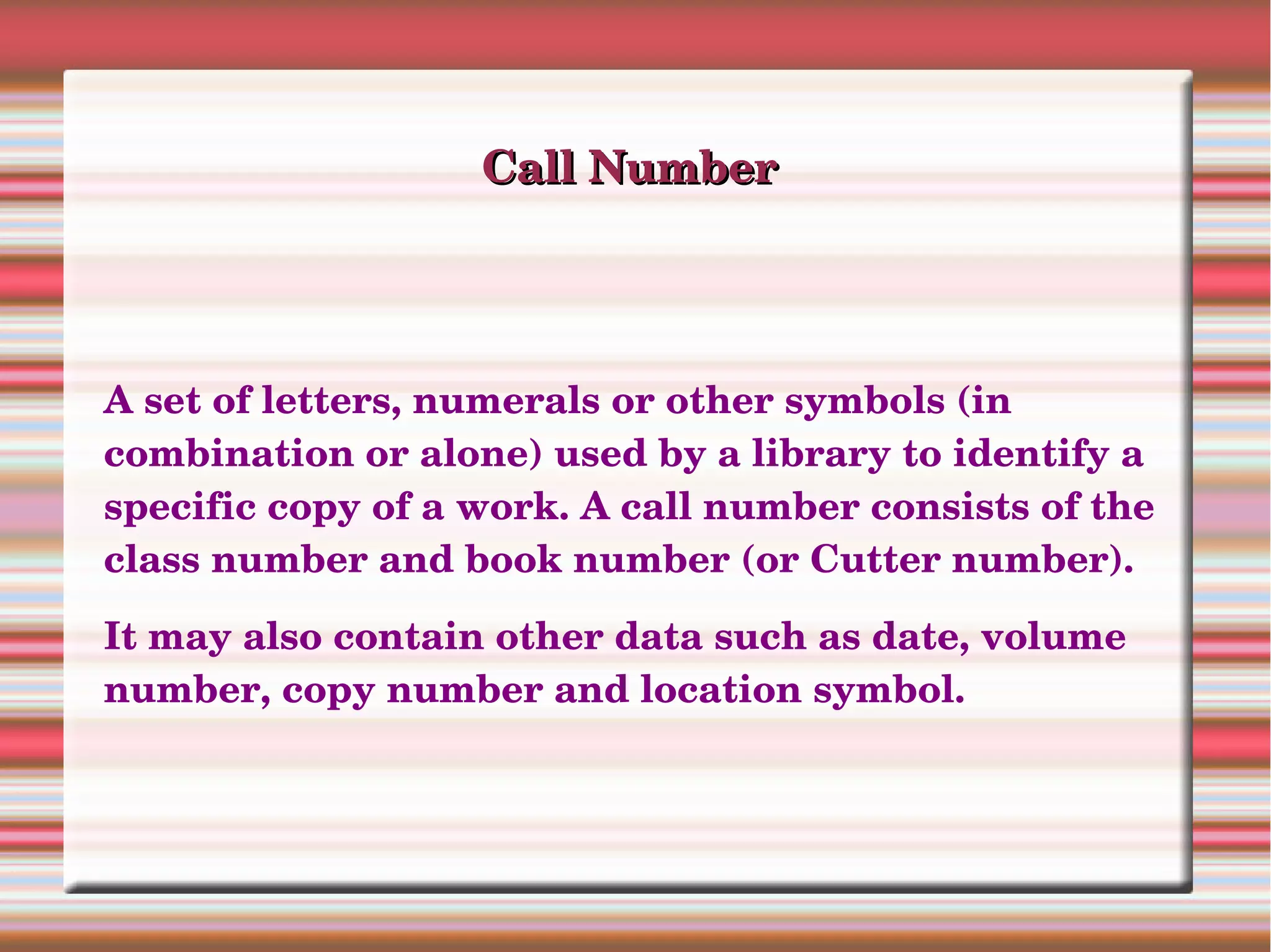 DDC Number Building for shelf arrangement | ODP