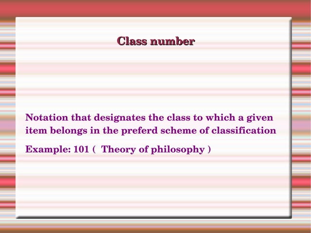DDC Number Building for shelf arrangement | ODP