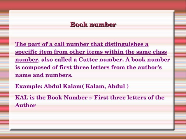 DDC Number Building for shelf arrangement | ODP