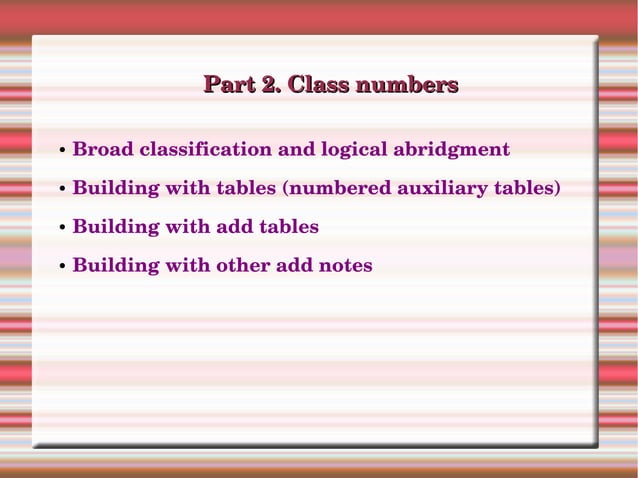 DDC Number Building for shelf arrangement | ODP