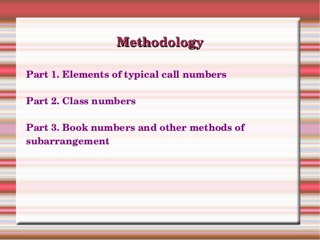 DDC Number Building for shelf arrangement