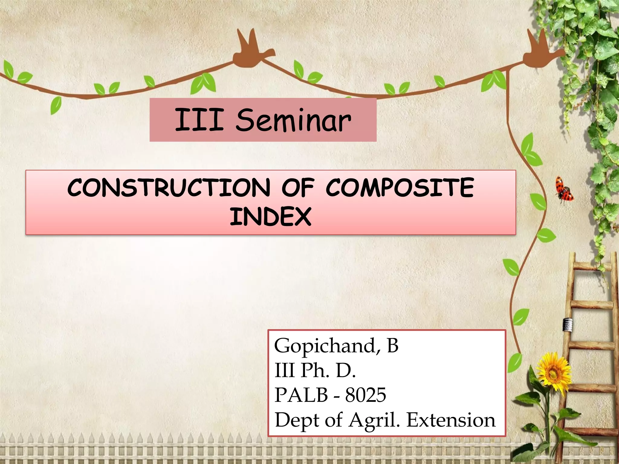 Construction of composite index: process & methods | PDF