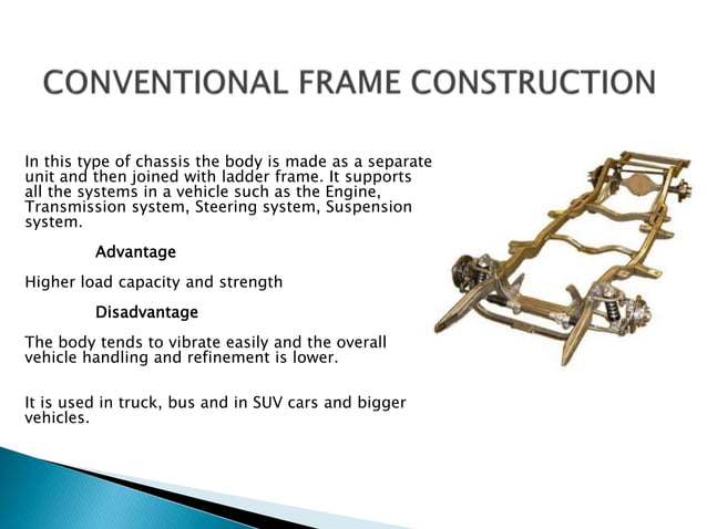 Construction of conventional, semi integral & integral type vehicles ...