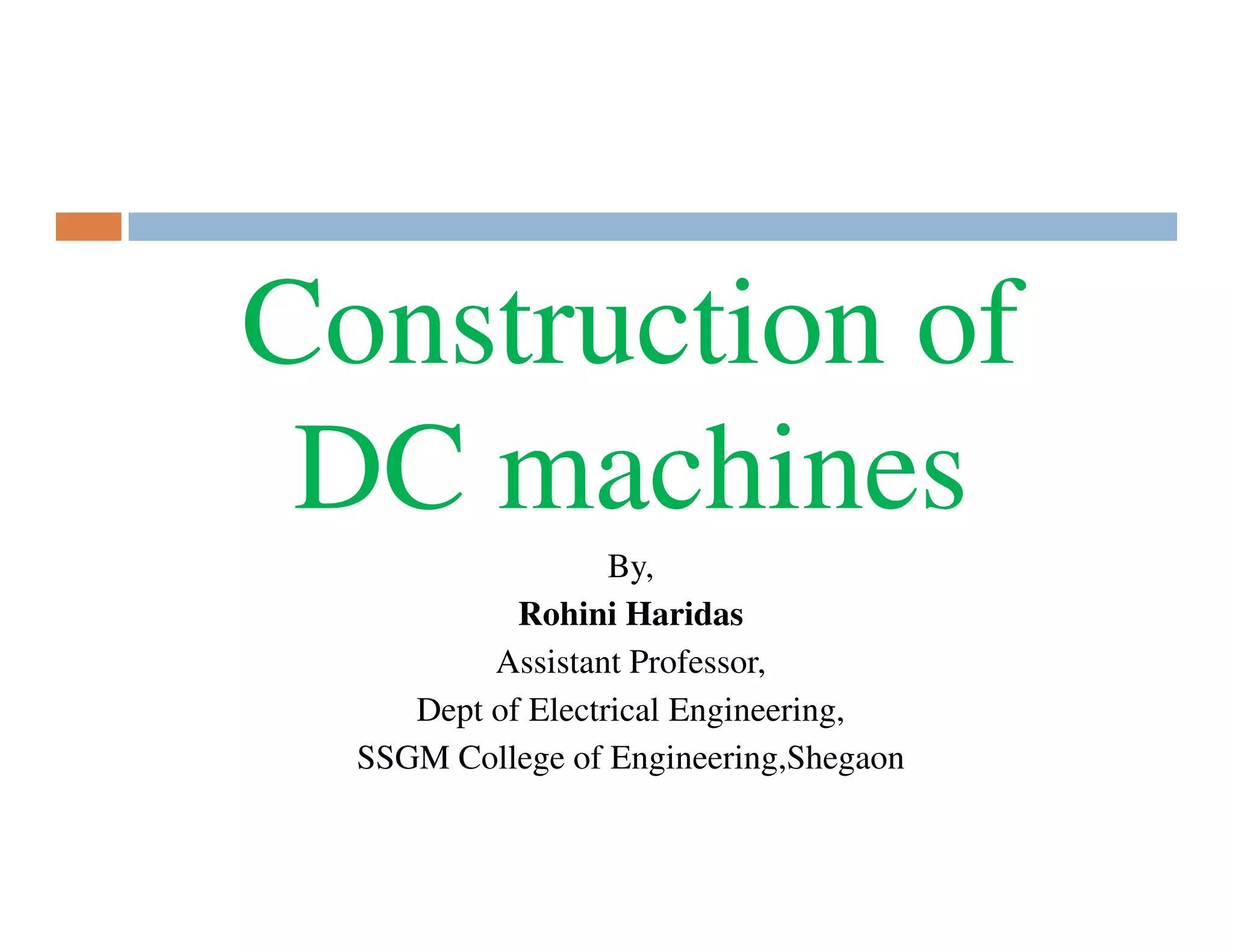 Construction of dc machines | PDF