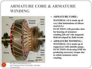 Construction of dc motor induction training programme-phase-i | PPTX ...