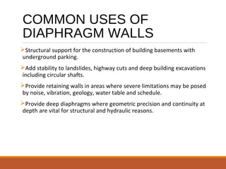 Construction of diaphragm wall | PPT