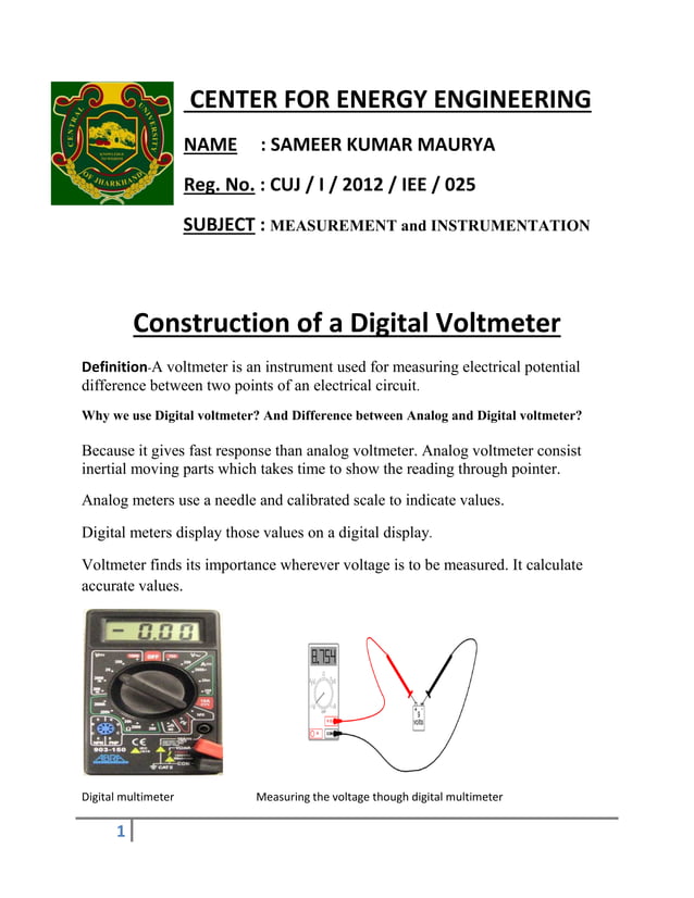 Construction of digital voltmeter by Bapi Kumar Das | PDF | Consumer Electronics | Technology ...