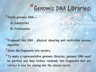 Construction of genomic library in lambda | PDF