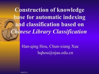 Construction of knowledge base for automatic indexing and ...