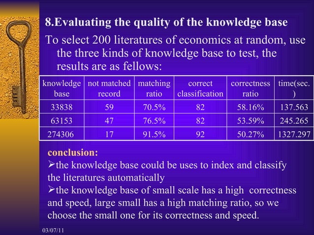 Construction of knowledge base for automatic indexing and ...