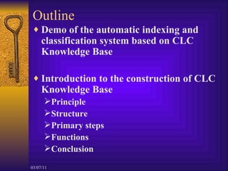 Construction of knowledge base for automatic indexing and ...