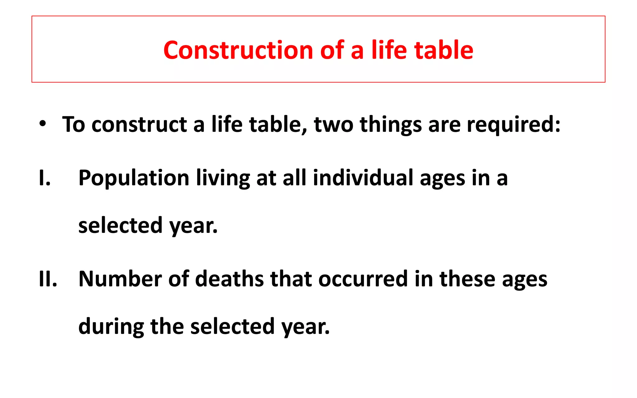 Construction of life table | PDF