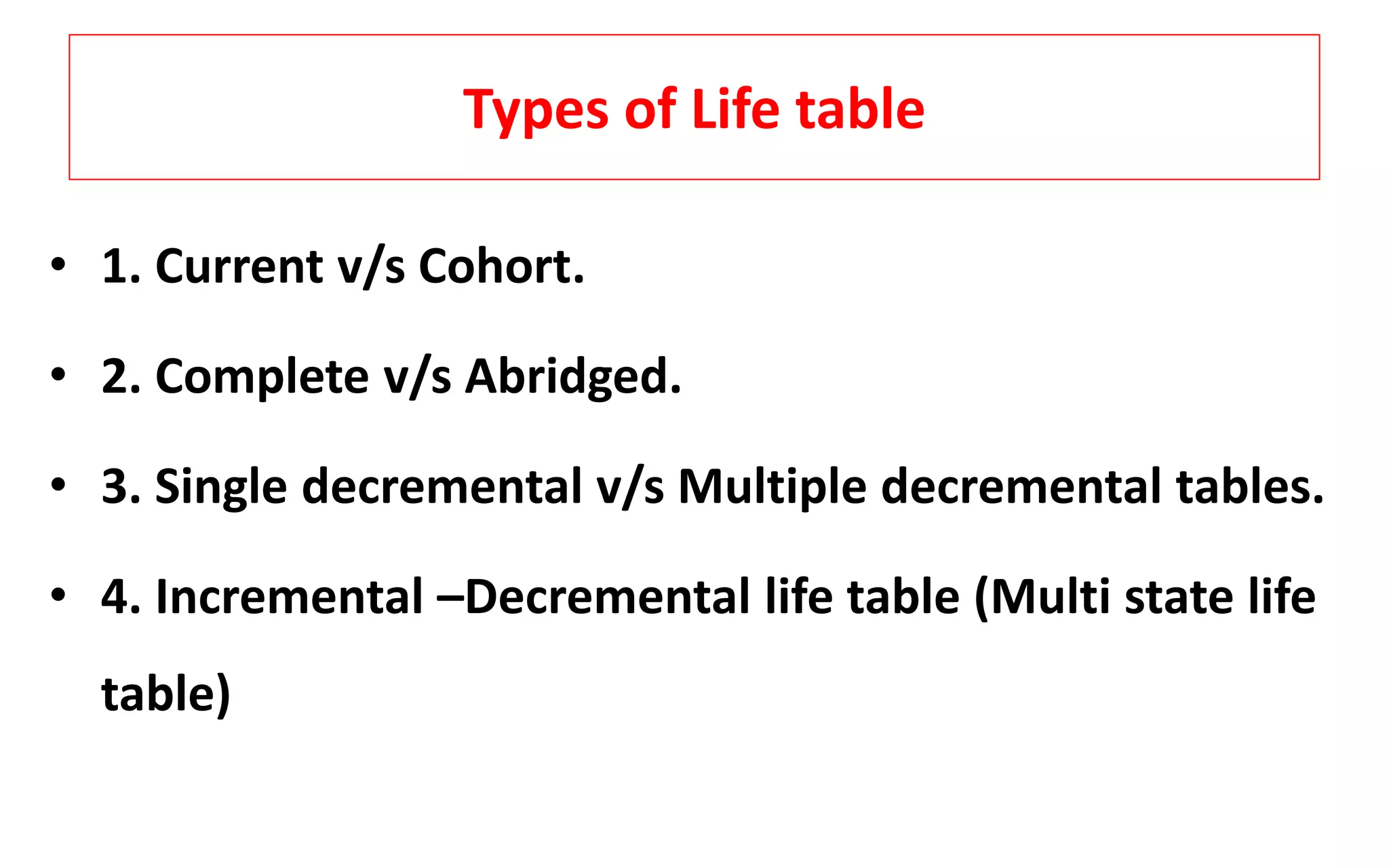 Construction of life table | PDF