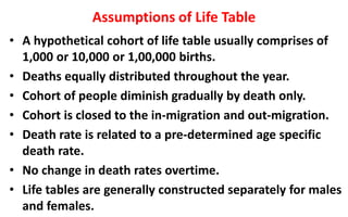 Construction of life table | PDF