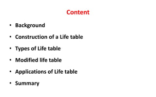 Construction of life table | PDF