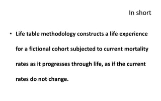Construction of life table | PDF