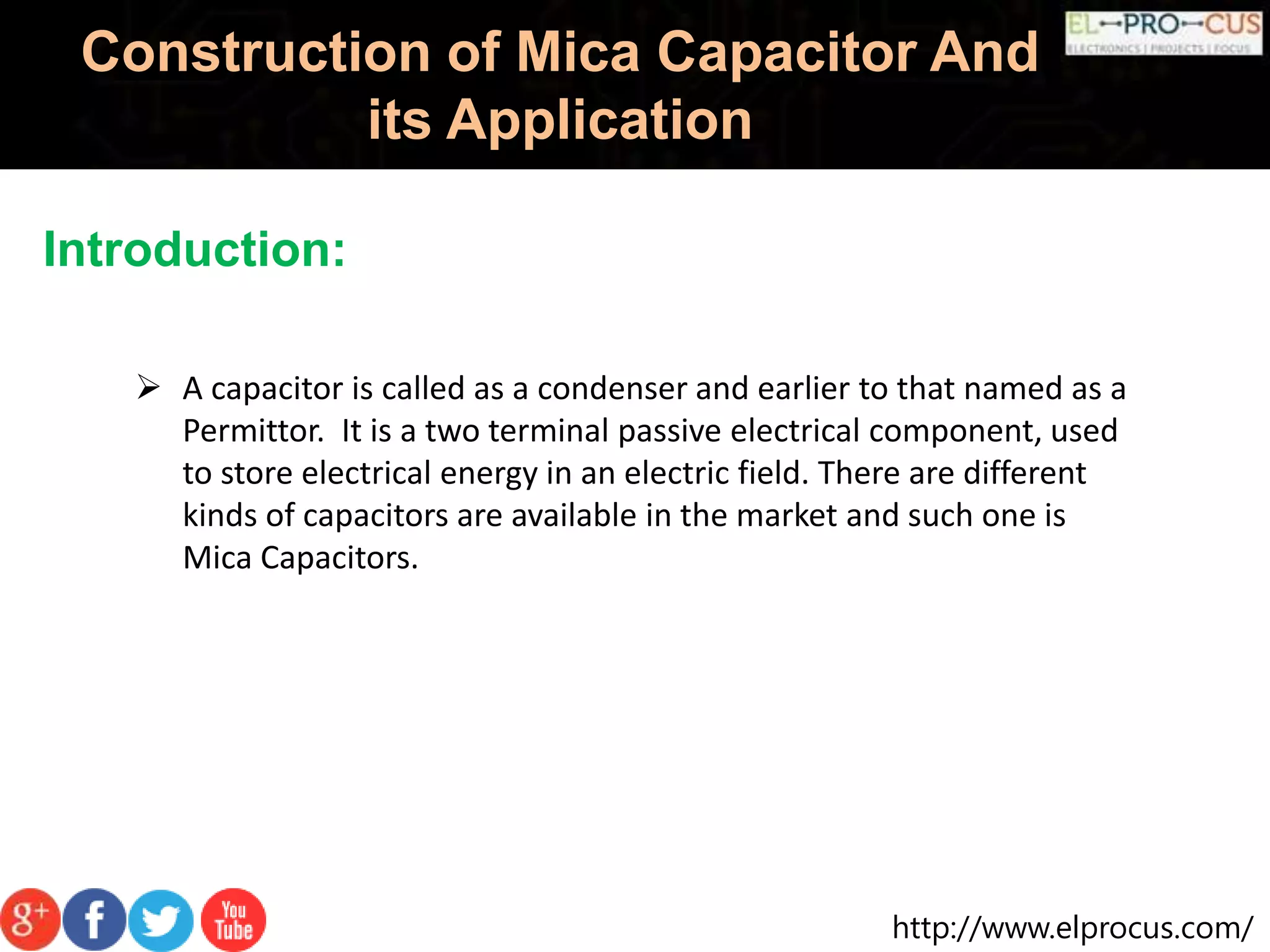 Construction of mica capacitor and its application | PPTX