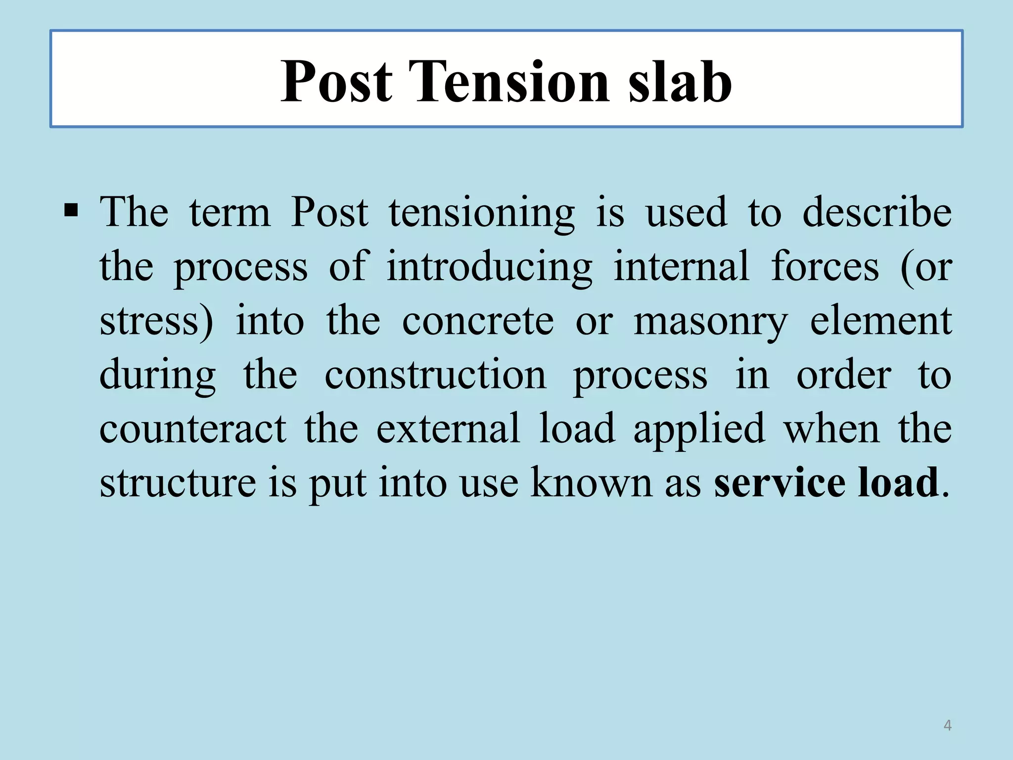 Construction of post tension slab | PDF