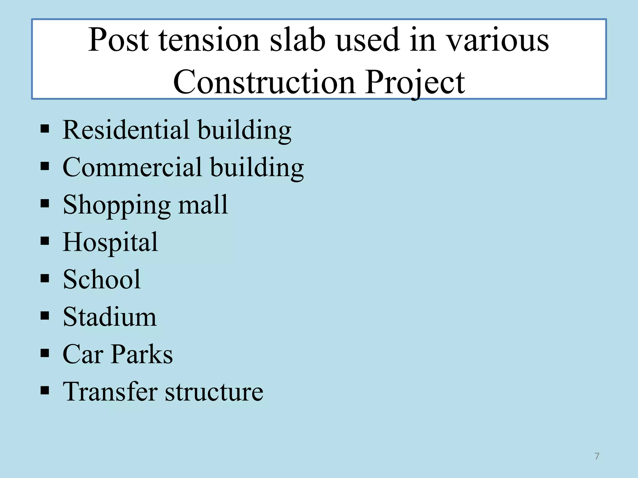 Construction of post tension slab | PDF